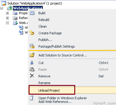 Vishal Joshi's Tangent: Did you know: How to get “Unload Project ...